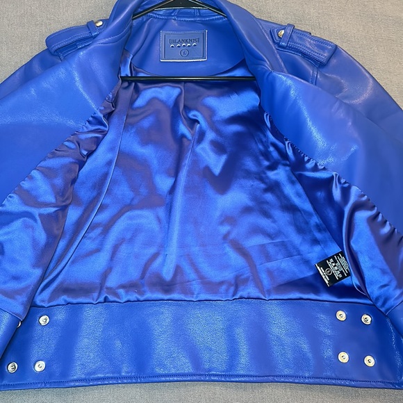 Blank NYC | Jackets & Coats | Nwot Blue Moto Faux Leather Jacket With ...